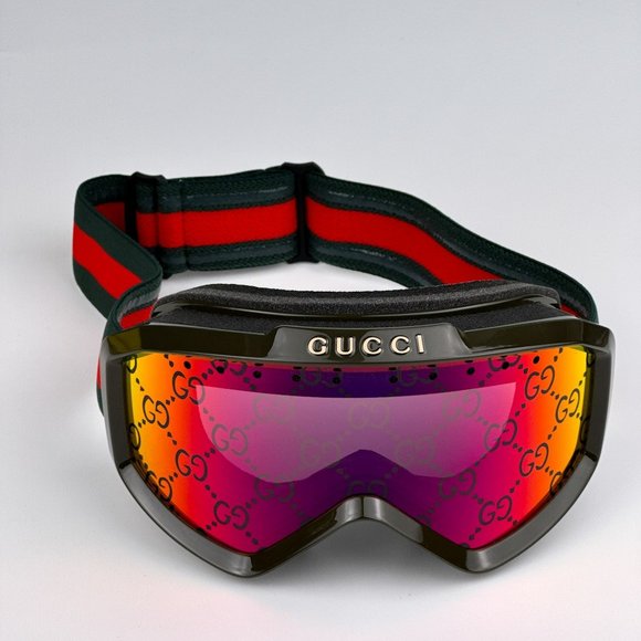 Gucci | Accessories | Gucci Gg21s 003 Green Burgundy Infrared Logo Ski ...